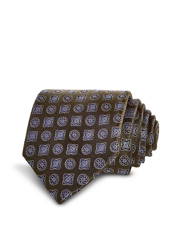 Bloomingdale'S Classic Floral Medallion Silk Tie - Green