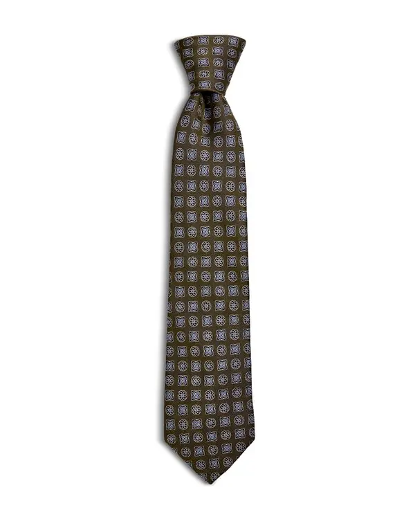 Bloomingdale'S Classic Floral Medallion Silk Tie - Green