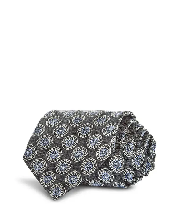 Bloomingdale'S Silk Medallion Tie - Grey
