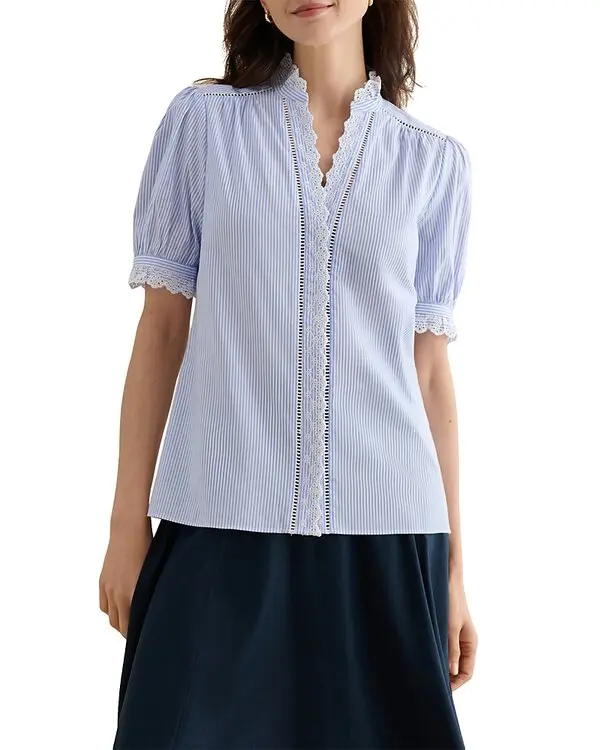 HOBBS LONDON Naima Blouse - Blue Ivory