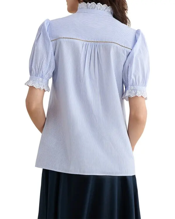 HOBBS LONDON Naima Blouse - Blue Ivory