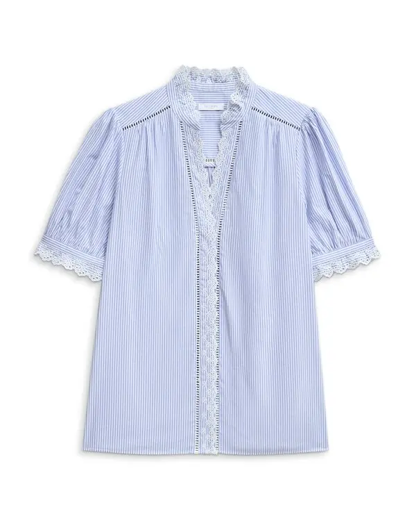 HOBBS LONDON Naima Blouse - Blue Ivory