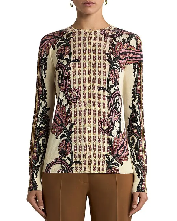 Etro Slim Fit Cardigan Sweater - Multi/white