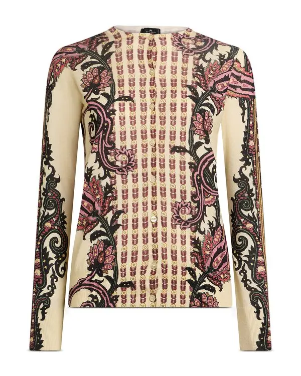 Etro Slim Fit Cardigan Sweater - Multi/white