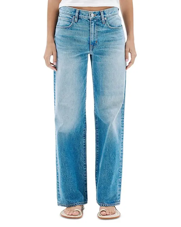 SLVRLAKE Jazmine Mid Rise Wide Straight Jeans - New Obsession