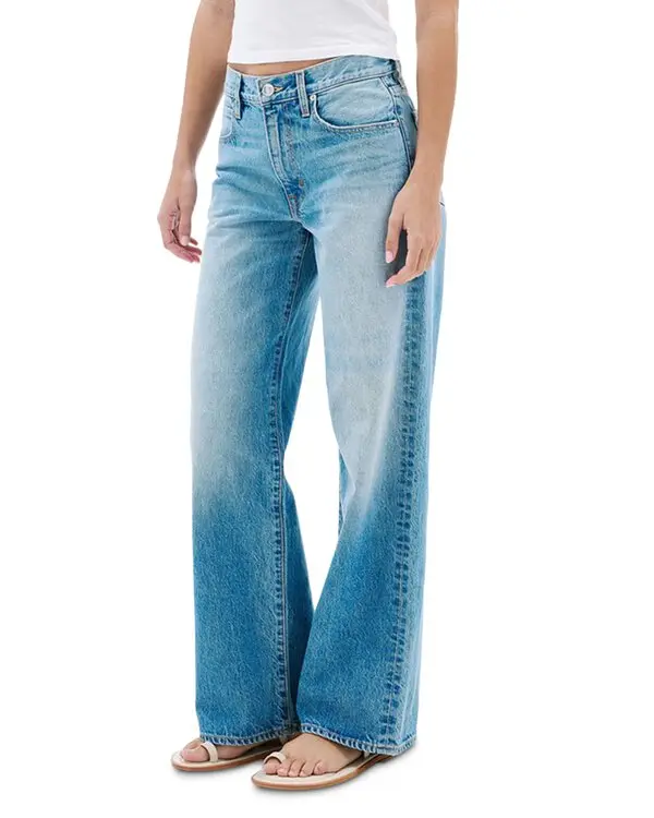 SLVRLAKE Jazmine Mid Rise Wide Straight Jeans - New Obsession
