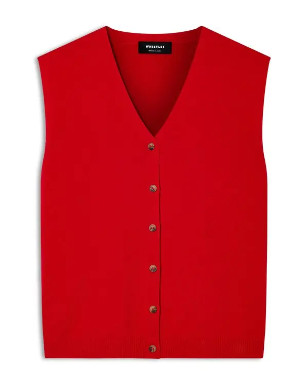 Whistles V-neck Button-front Knit Vest