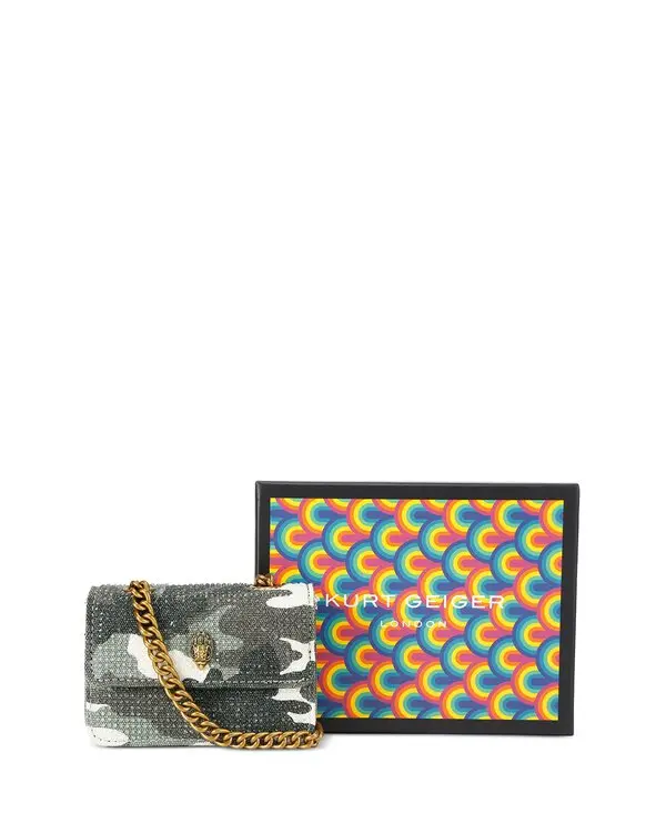 Kurt Geiger Kensington Micro Crystal Camo Crossbody - Open Green