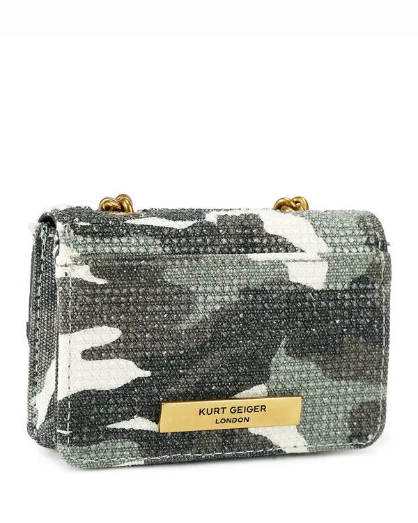 Kurt Geiger Kensington Micro Crystal Camo Crossbody - Open Green