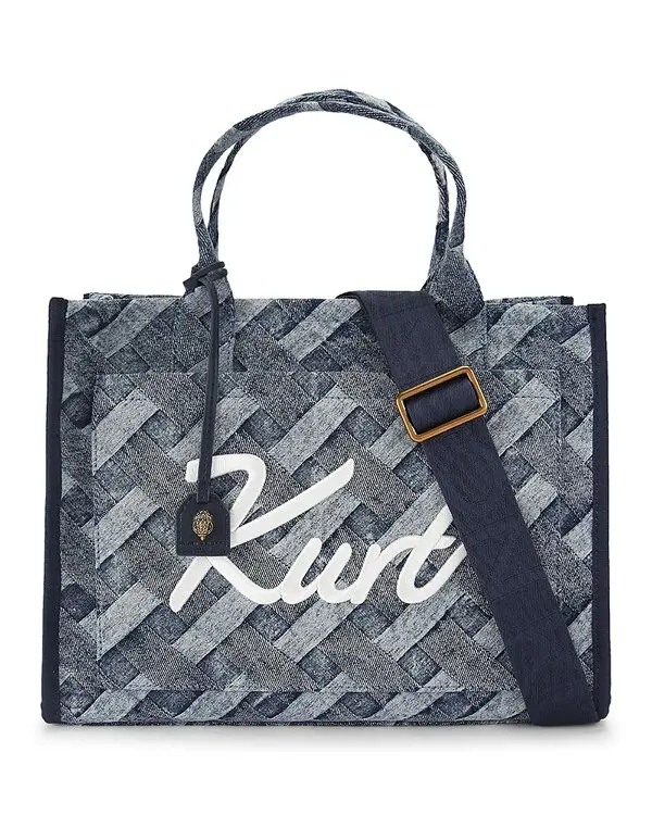 Kurt Geiger Woven Denim Tote - Navy