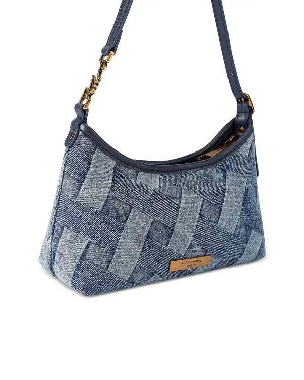 Kurt Geiger Mini Woven Denim Shoulder Bag - Navy