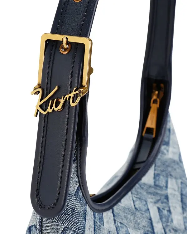 Kurt Geiger Woven Denim Shoulder Bag - Navy