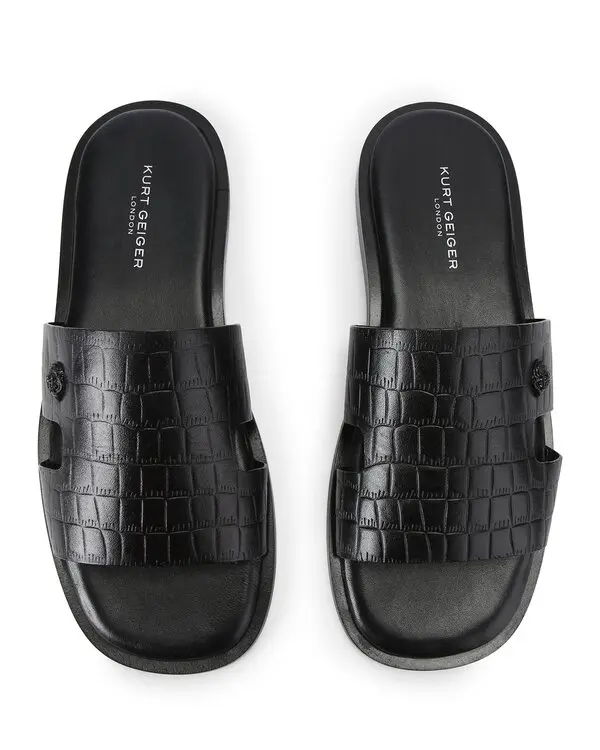 Kurt Geiger Bond Cutout Slide Sandals - Charcoal