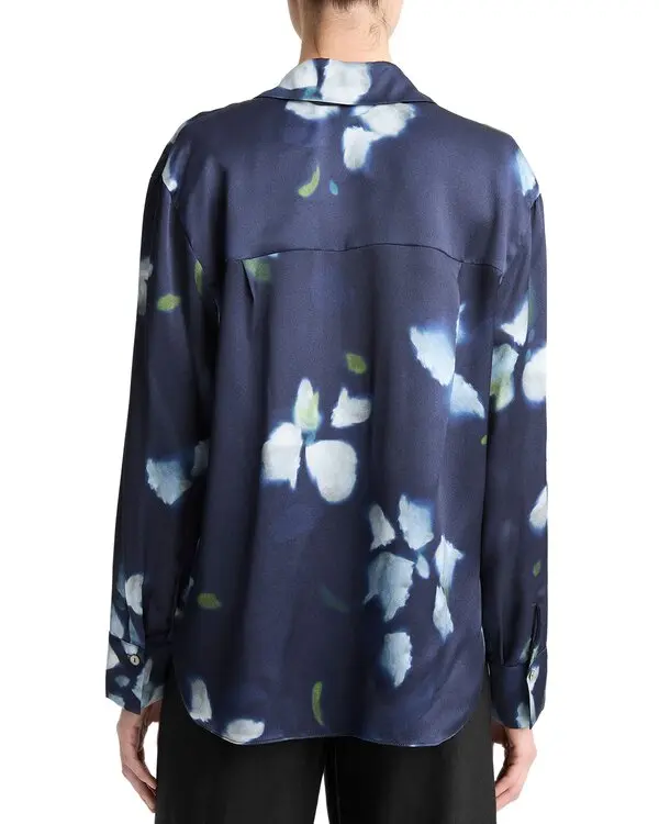 Vince Silk Floral Shirt - Dark Navy