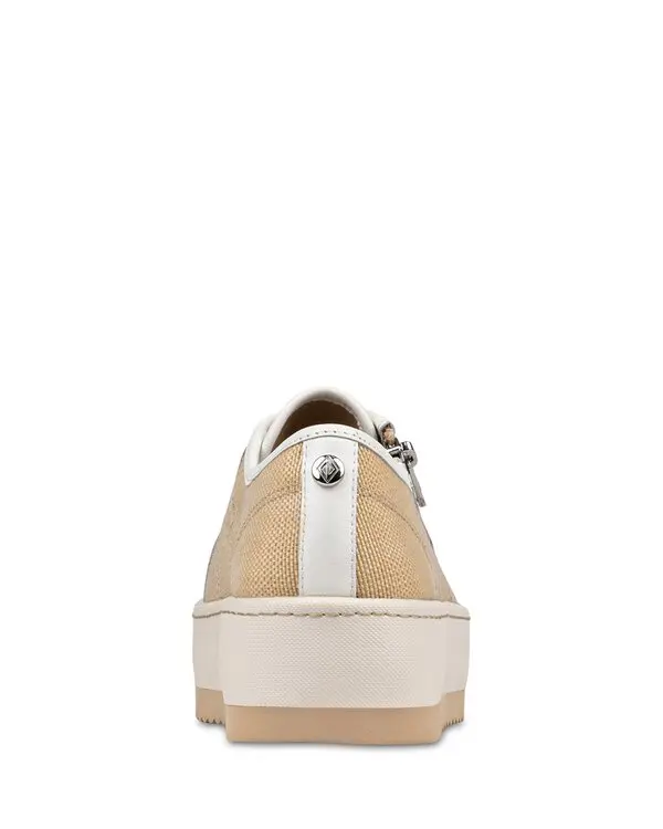 DONALD PLINER Fatima Platform Sneakers With Zip Detail - Natural