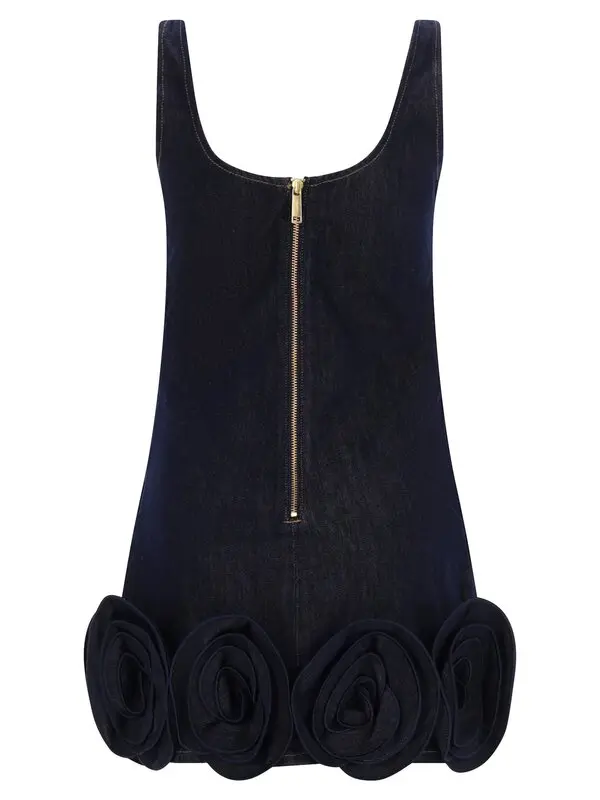 SELF-PORTRAIT Mini Dress With Floral Details - Blue