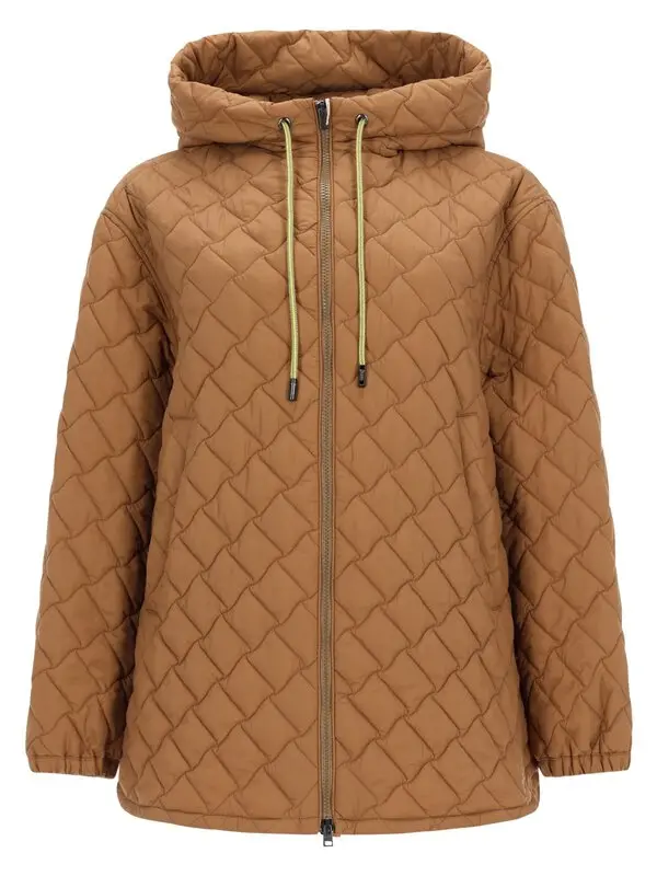 Herno Quilted Jacket With Hood - Brown