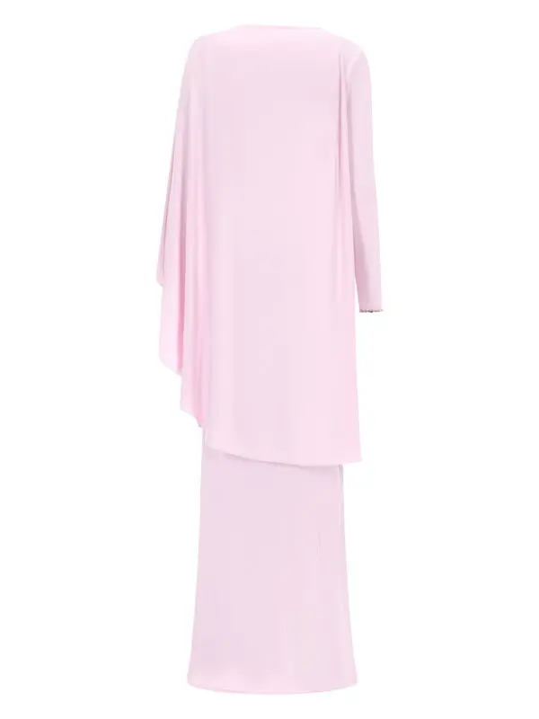 SELF-PORTRAIT Long Draped Dress - Pink