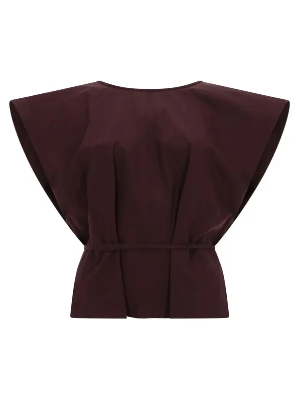 ALYSI Sleeveless Top With Belt - Brown