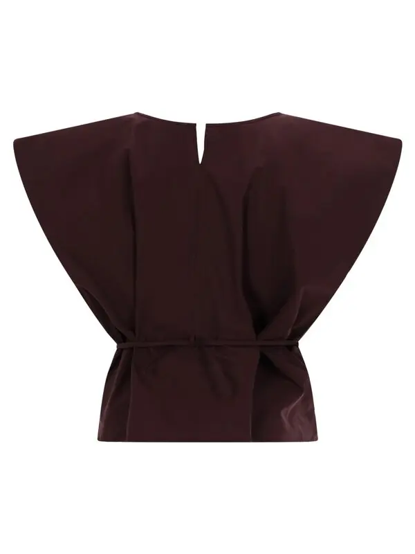 ALYSI Sleeveless Top With Belt - Brown