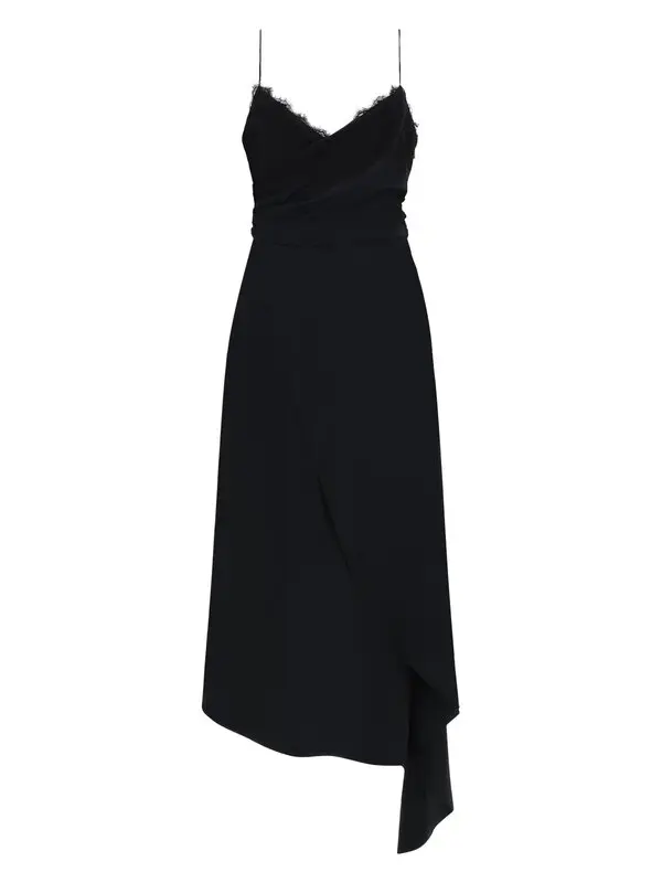 Moschino Midi Dress With Lace - Black