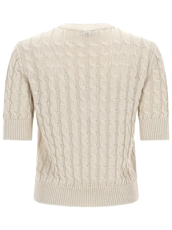Max Mara Braided Linen Knit Top