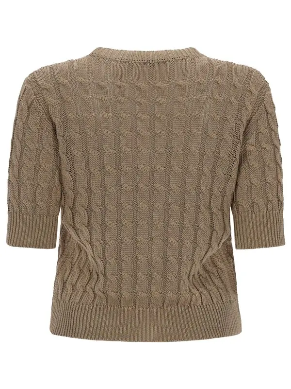 Max Mara Braided Linen Knit Top