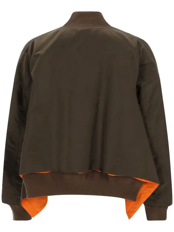 Sacai Cropped Bomber Jacket - Green