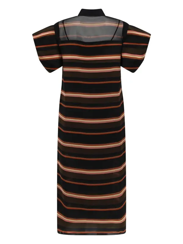 Sacai Midi Dress With Stripe Print - Multicolour