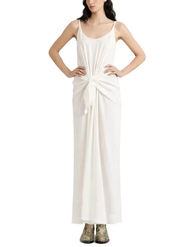 JW Anderson Long Dress With Knot - White