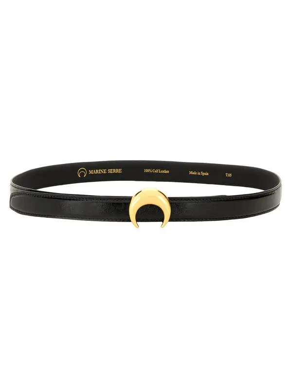 MARINE SERRE Belt With Moon Buckle - Black