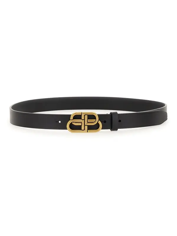 Balenciaga Bb Thin Belt - Black
