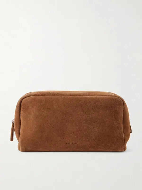 THE ROW Astra Suede Pouch - Brown