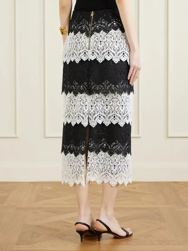 Carolina Herrera Lace Midi Skirt