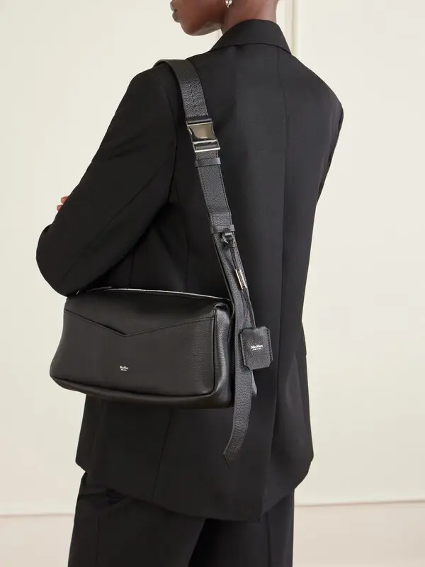 Max Mara Skippers Textured-leather Shoulder Bag - Black