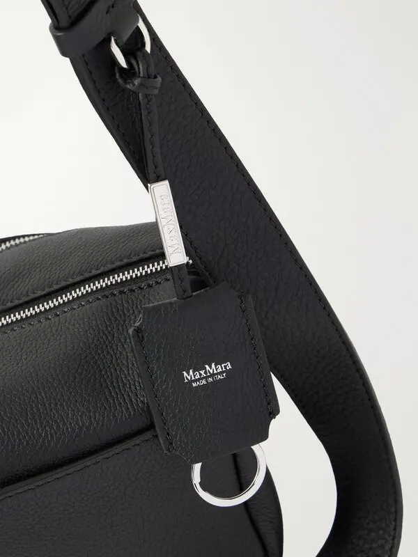 Max Mara Skippers Textured-leather Shoulder Bag - Black