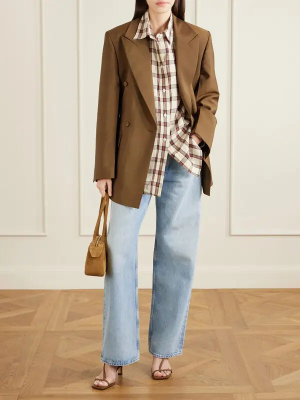 RÓHE Oversized Checked Linen Shirt