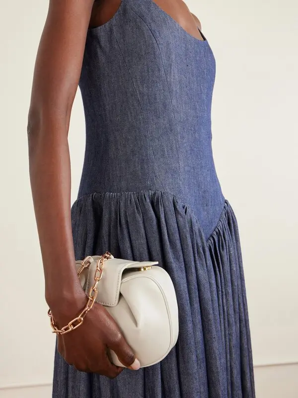 Gabriela Hearst Soft Demi Leather Clutch - Gray