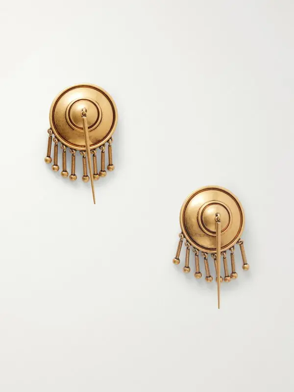 Versace Tone Metal Earrings - Gold