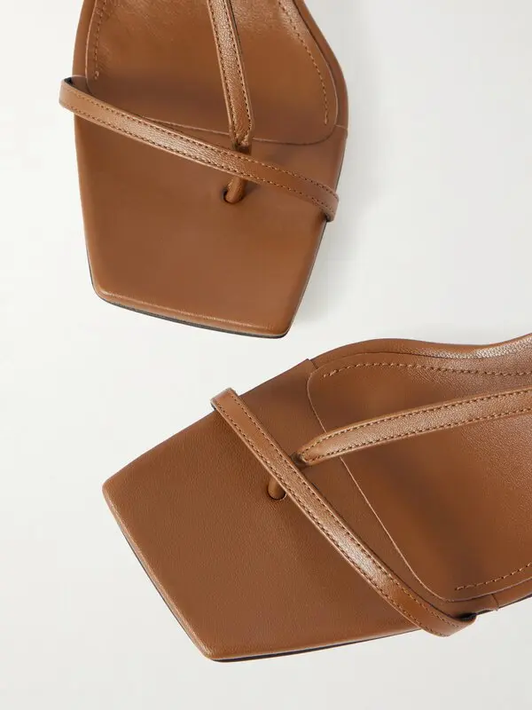 AeydĒ Elise Leather Slingback Sandals - Brown