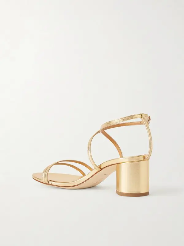 AeydĒ Mirella Metallic Leather Sandals - Gold