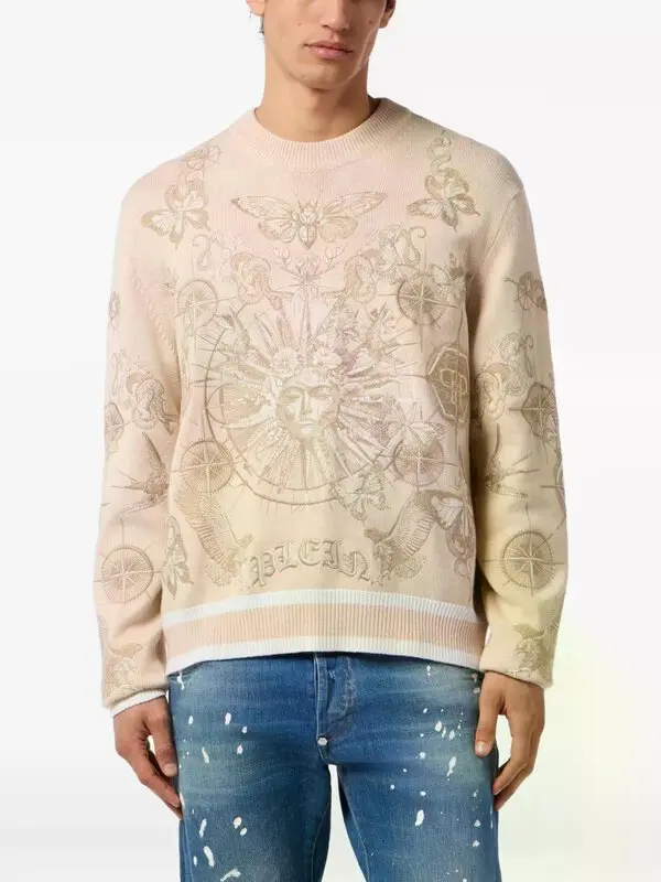 Philipp Plein Graphic Print Round-neck Sweater