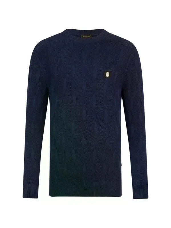 BILLIONAIRE Patterned Knit Pullover - Blue