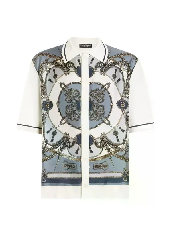 Dolce & Gabbana Silk And Cotton Shirt With Twill - White
