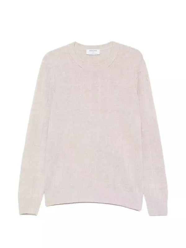 GRAN SASSO Ribbed Crew-neck Sweater - Neutrals