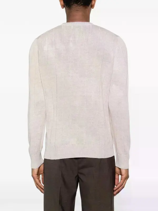 GRAN SASSO Ribbed Crew-neck Sweater - Neutrals