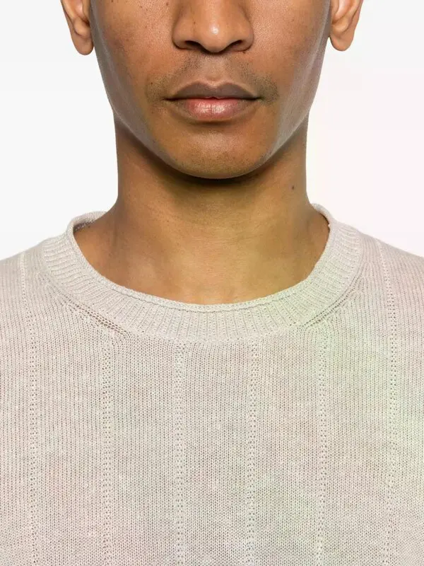 GRAN SASSO Ribbed Crew-neck Sweater - Neutrals