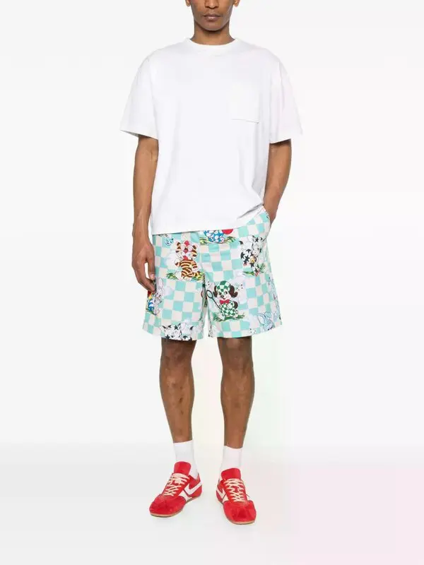 Kenzo Cartoon Print Elasticated Shorts - Blue
