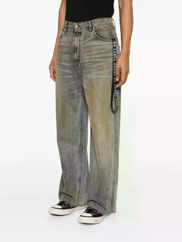 44 LABEL GROUP Wide Leg Jeans With Strap - Grey