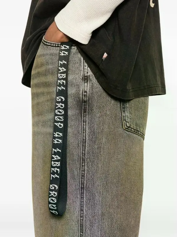 44 LABEL GROUP Wide Leg Jeans With Strap - Grey